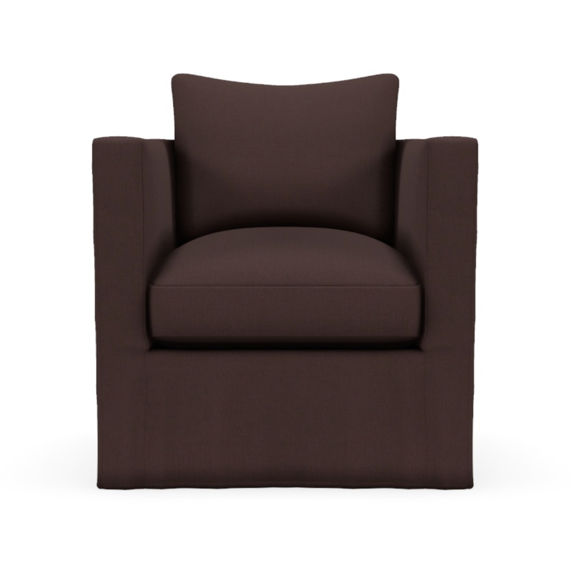 Rothko Slipcovered Swivel Chair - Raisin – Arcadia Modern Home