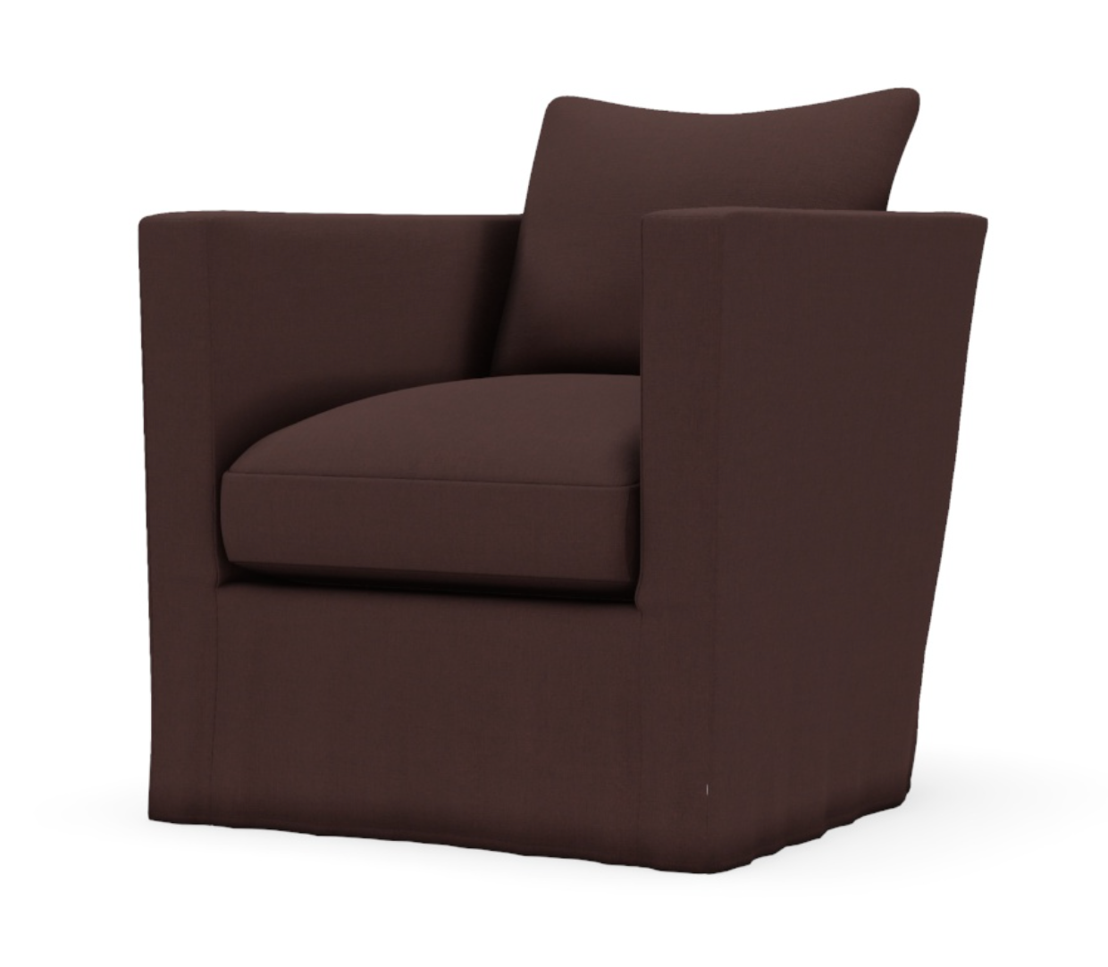 Rothko Slipcovered Swivel Chair - Raisin – Arcadia Modern Home