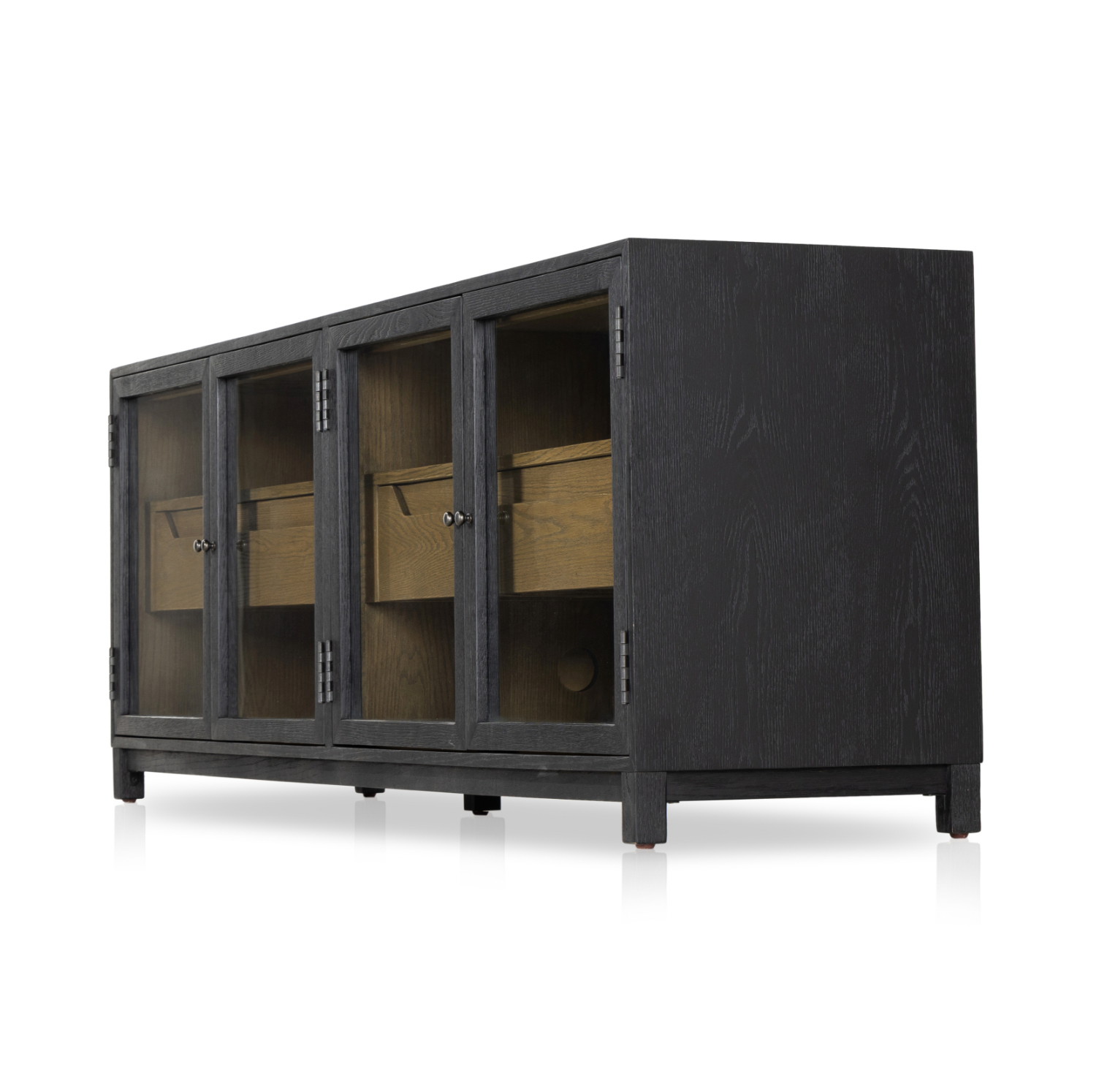 Millie Media Console - Drifted Matte Black – Arcadia Modern Home