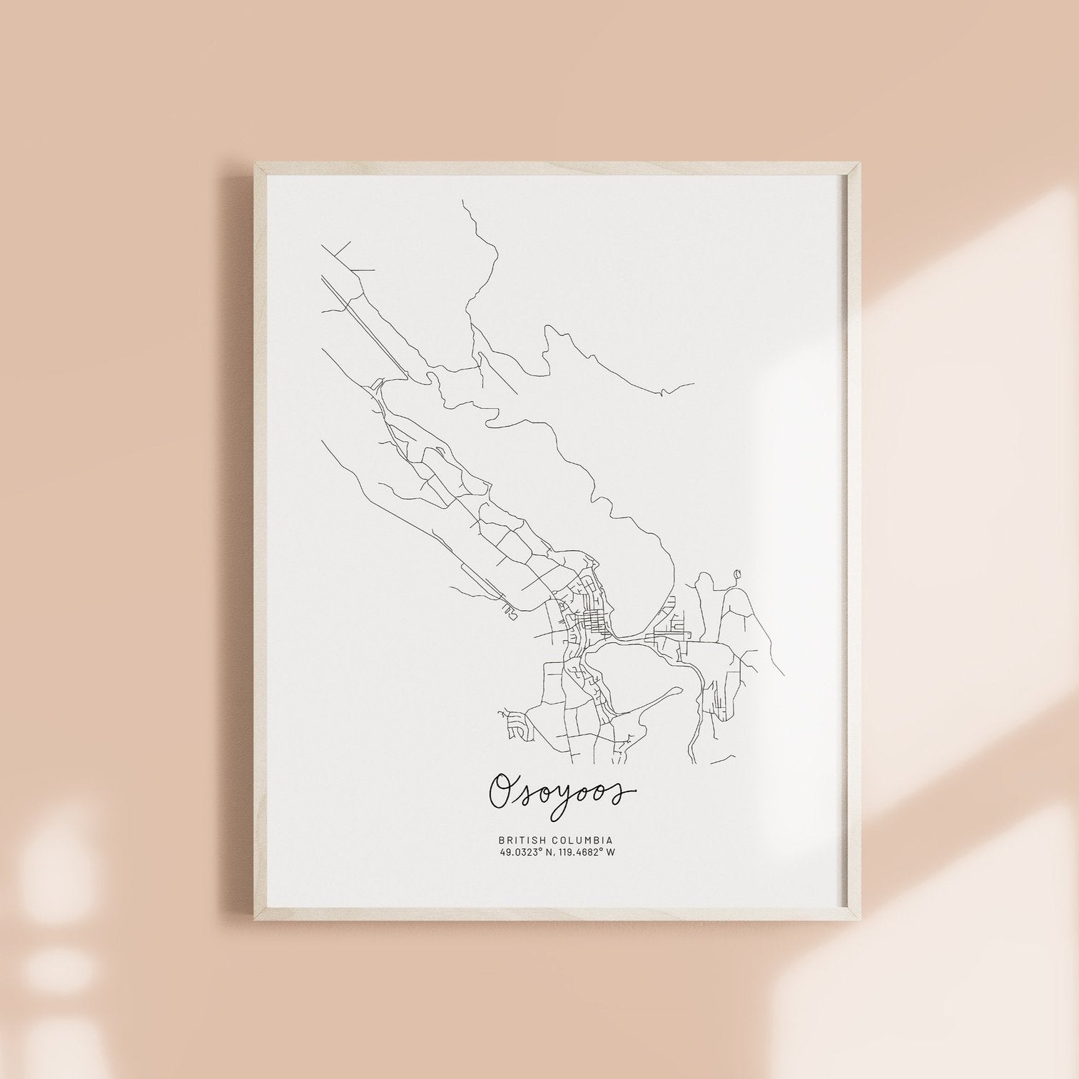 Osoyoos Hand Drawn Map Print – Arcadia Modern Home